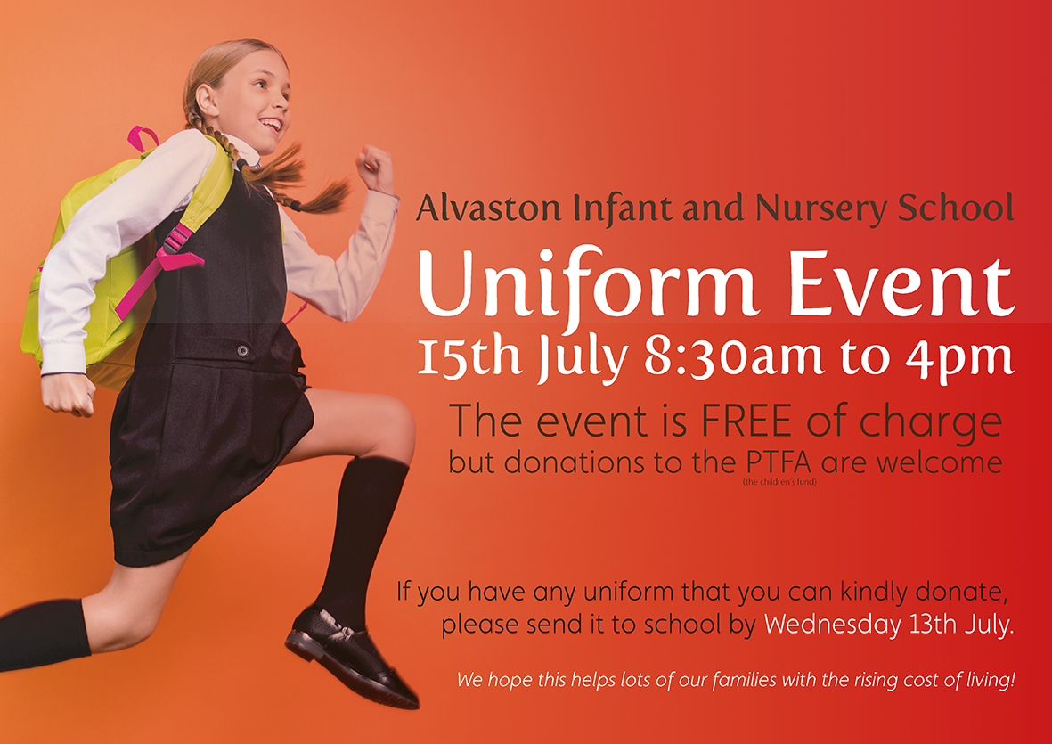 School Uniform EVENT :) 15th July 2022 — Alvaston Infant and Nursery School