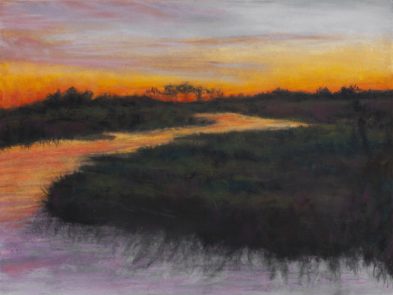 Oil Pastels Paintings Sunset
