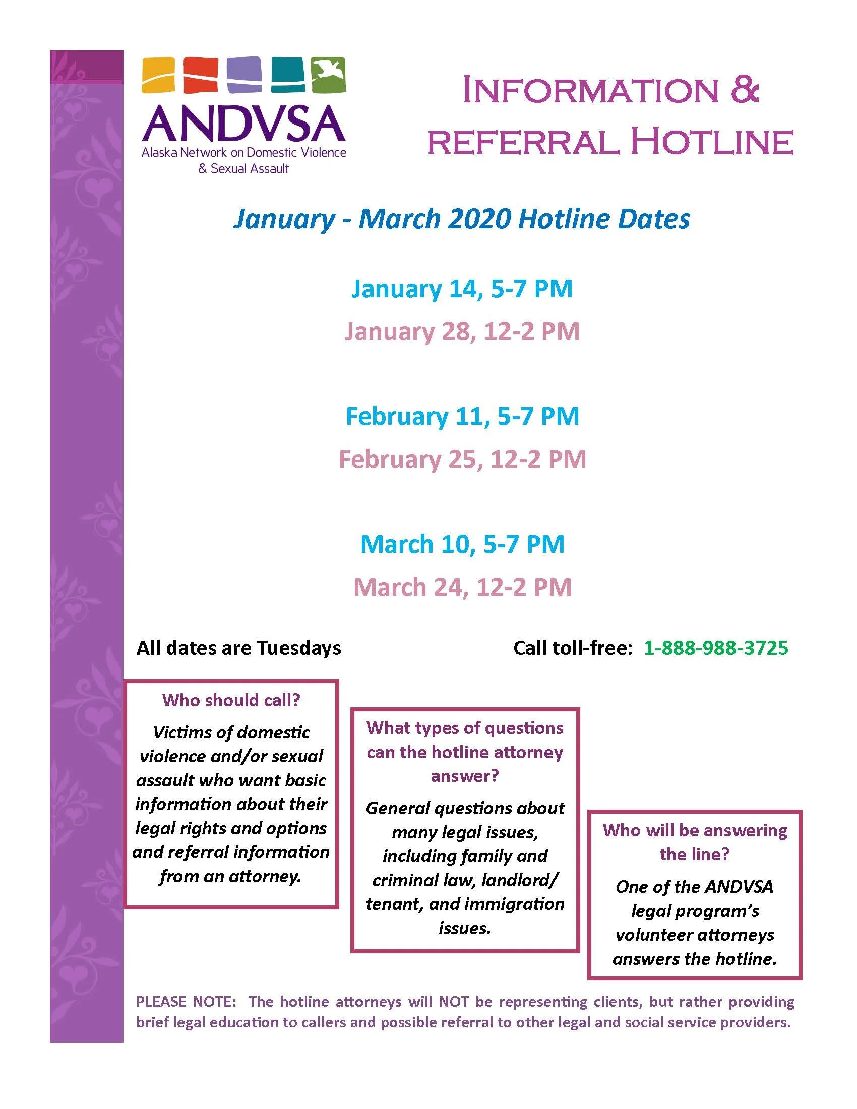 Information and Referral Hotline — Women in Safe Homes