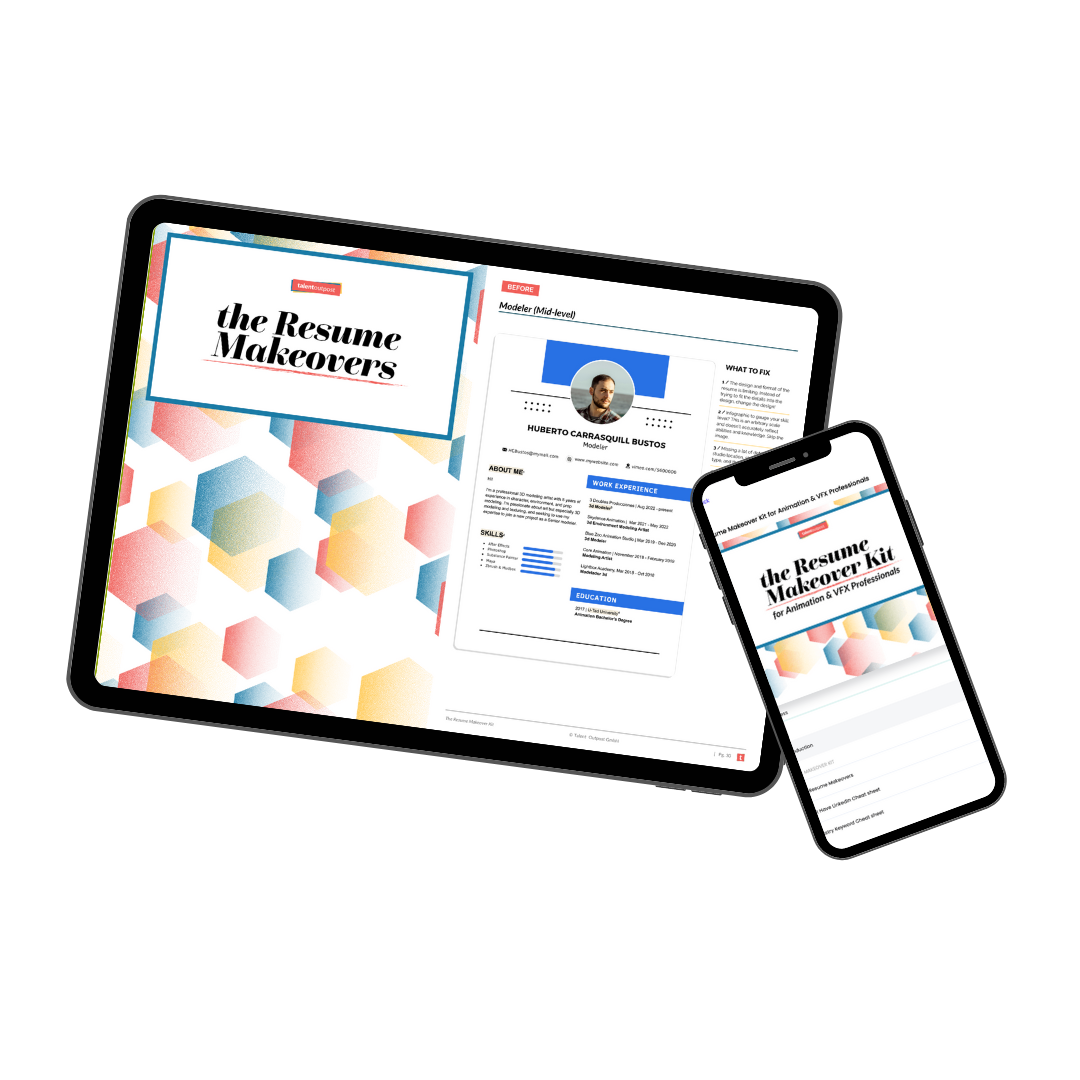 VFX & Animation Resume Makeover Kit - for Feature Film & TV series ...
