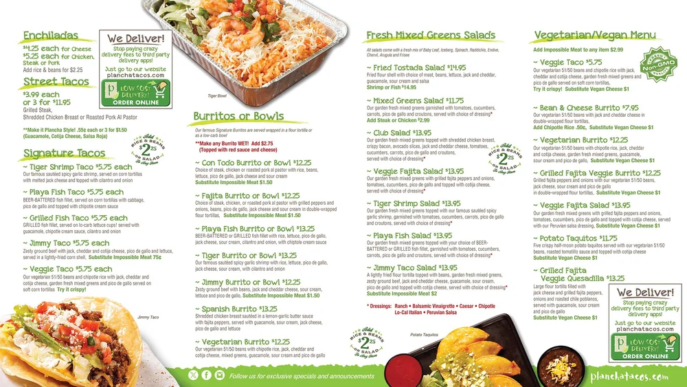 Menu — Plancha Tacos