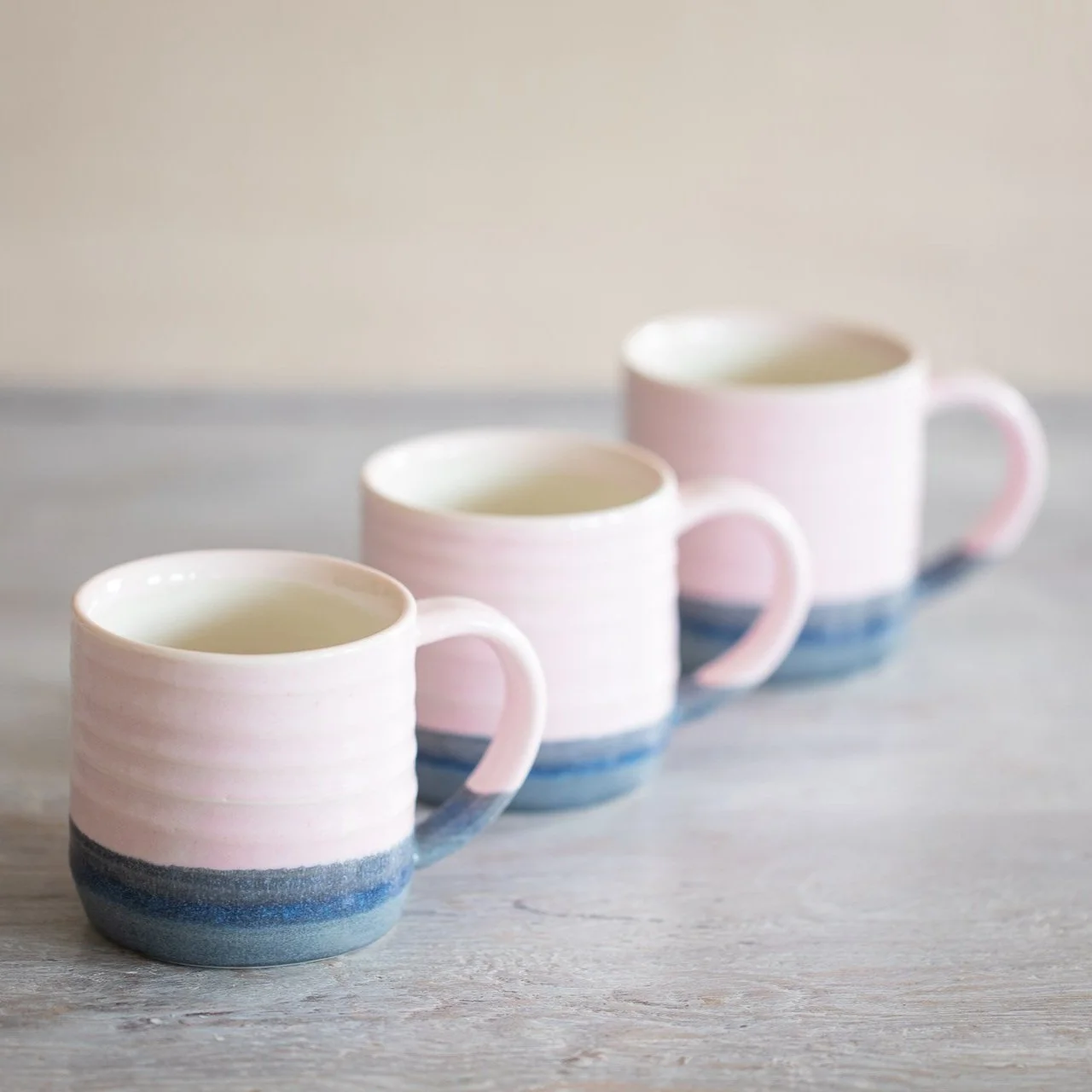 Beautiful hand-thrown ceramic vessels in porcelain clay with colours ...