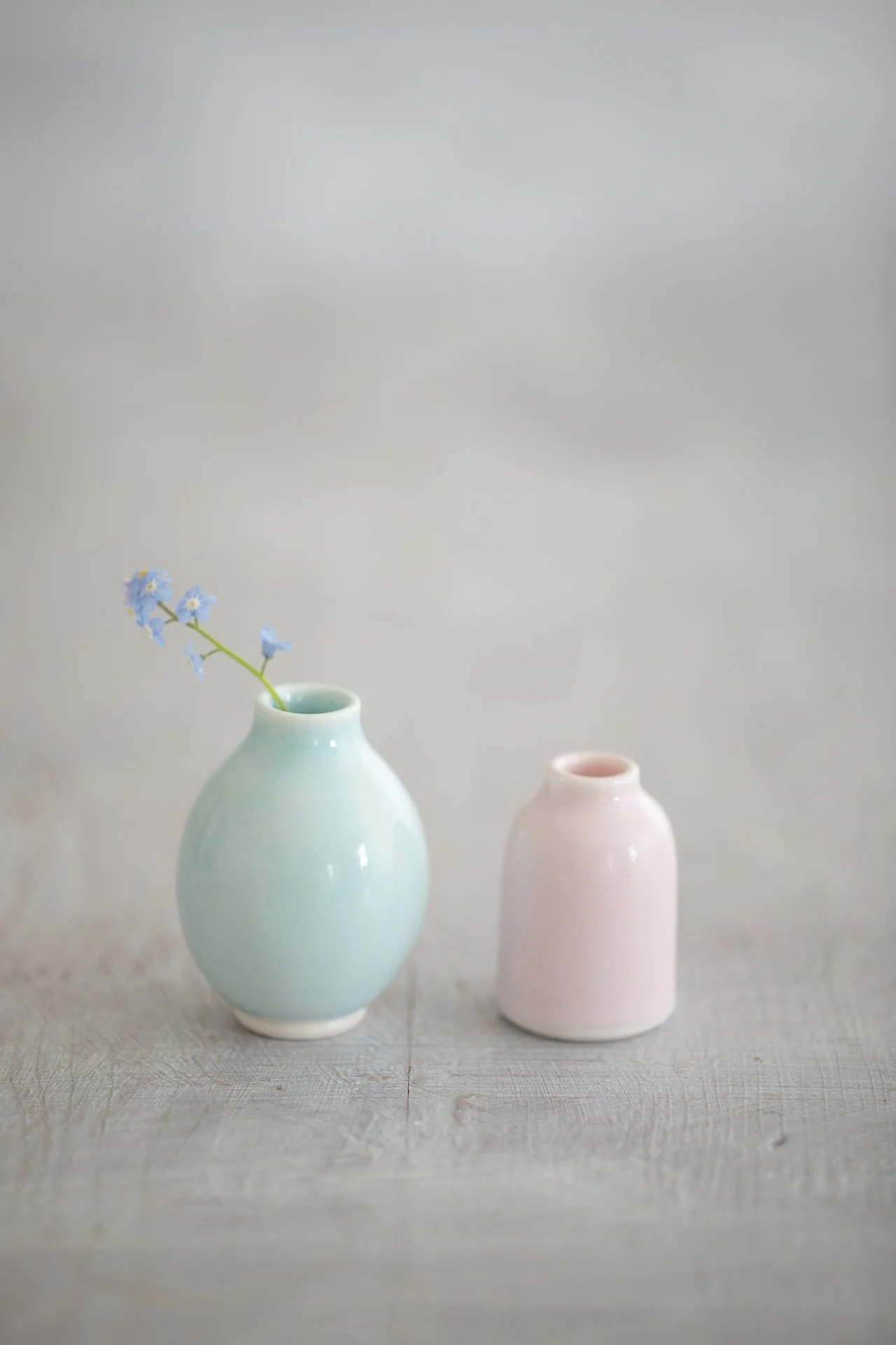 Beautiful hand-thrown ceramic vessels in porcelain clay with colours ...