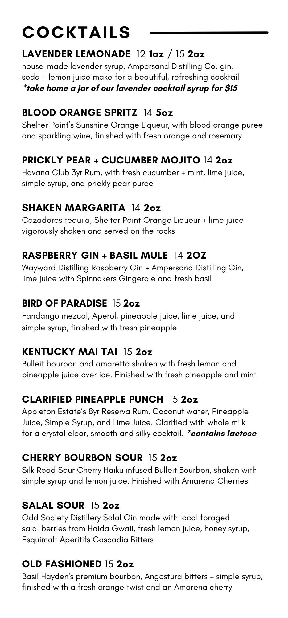 Session Taproom + Kitchen / Studio + Spin — Menu Content