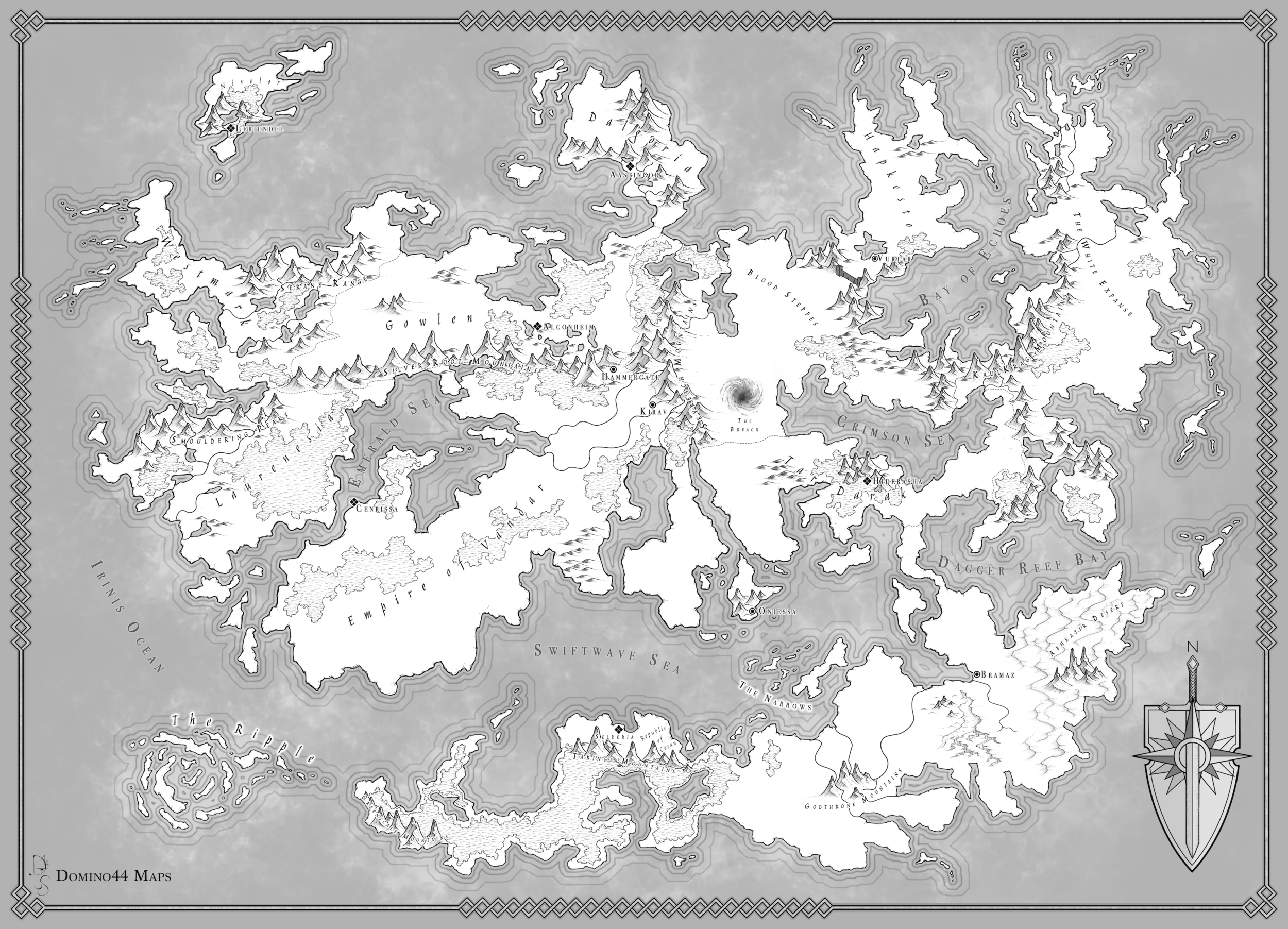 Blank Fantasy World Map Black And White