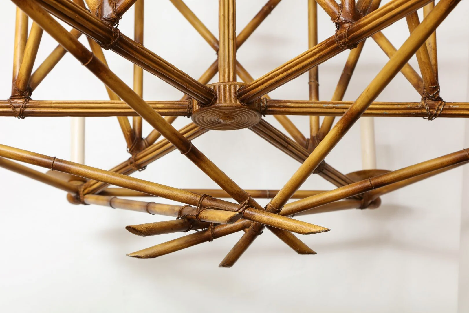 Twelve Light Bamboo Brûlé Chandelier — David Duncan Studio