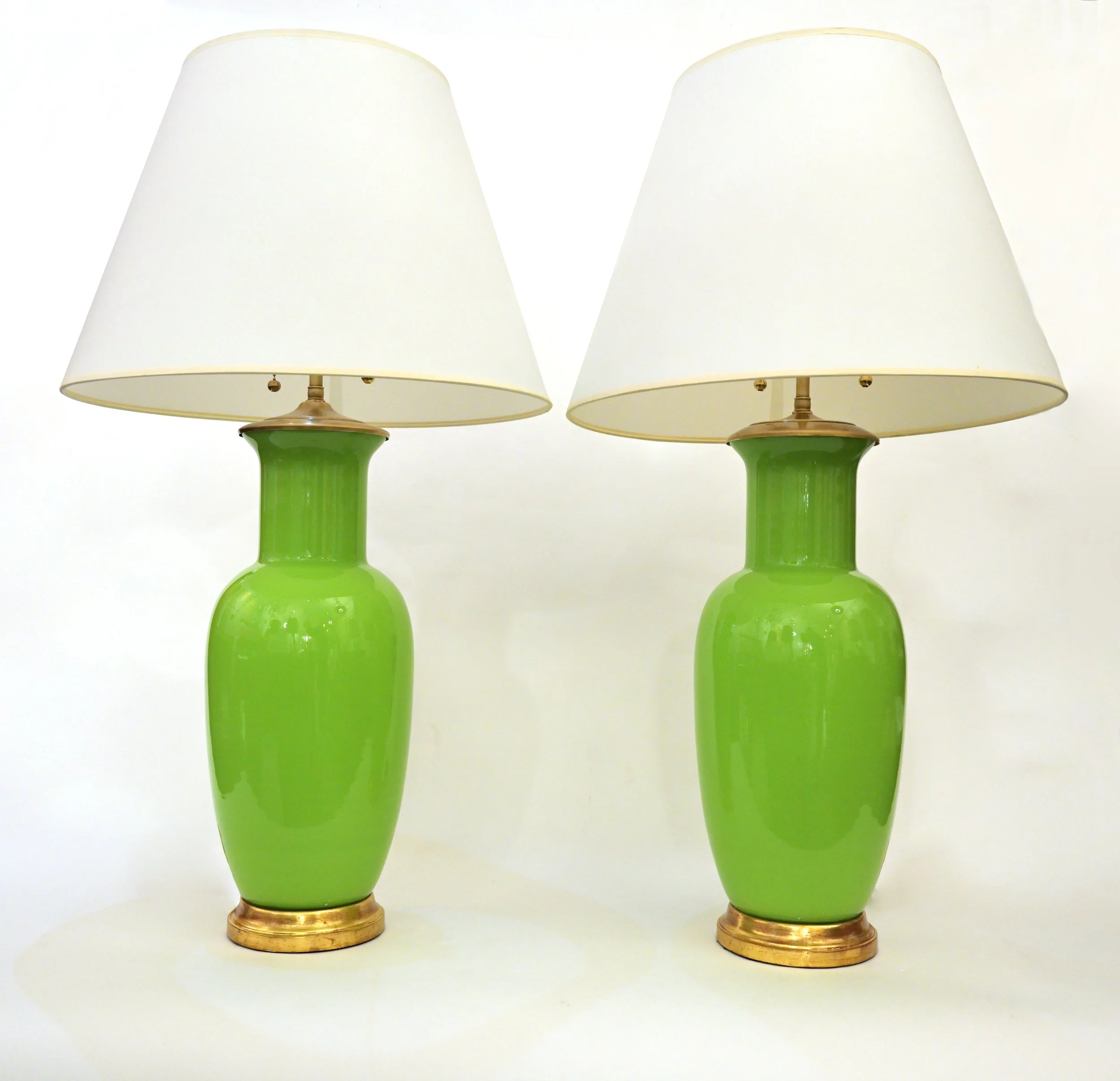 Vintage Green Glass Lamps Pair Of Green Murano Glass Lamps