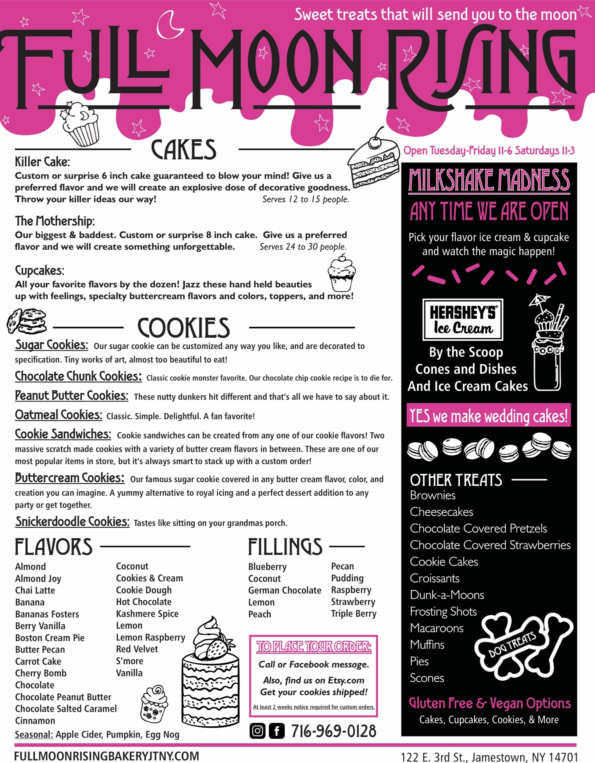 Our Menu — Full Moon Rising Bakery
