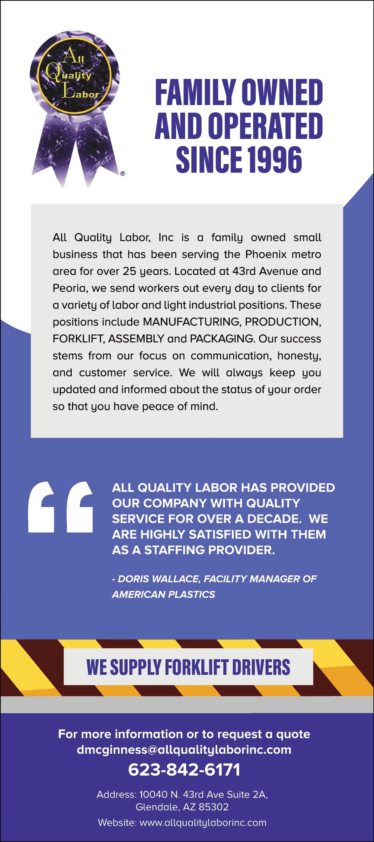 About All Quality Labor — All Quality Labor Staffing
