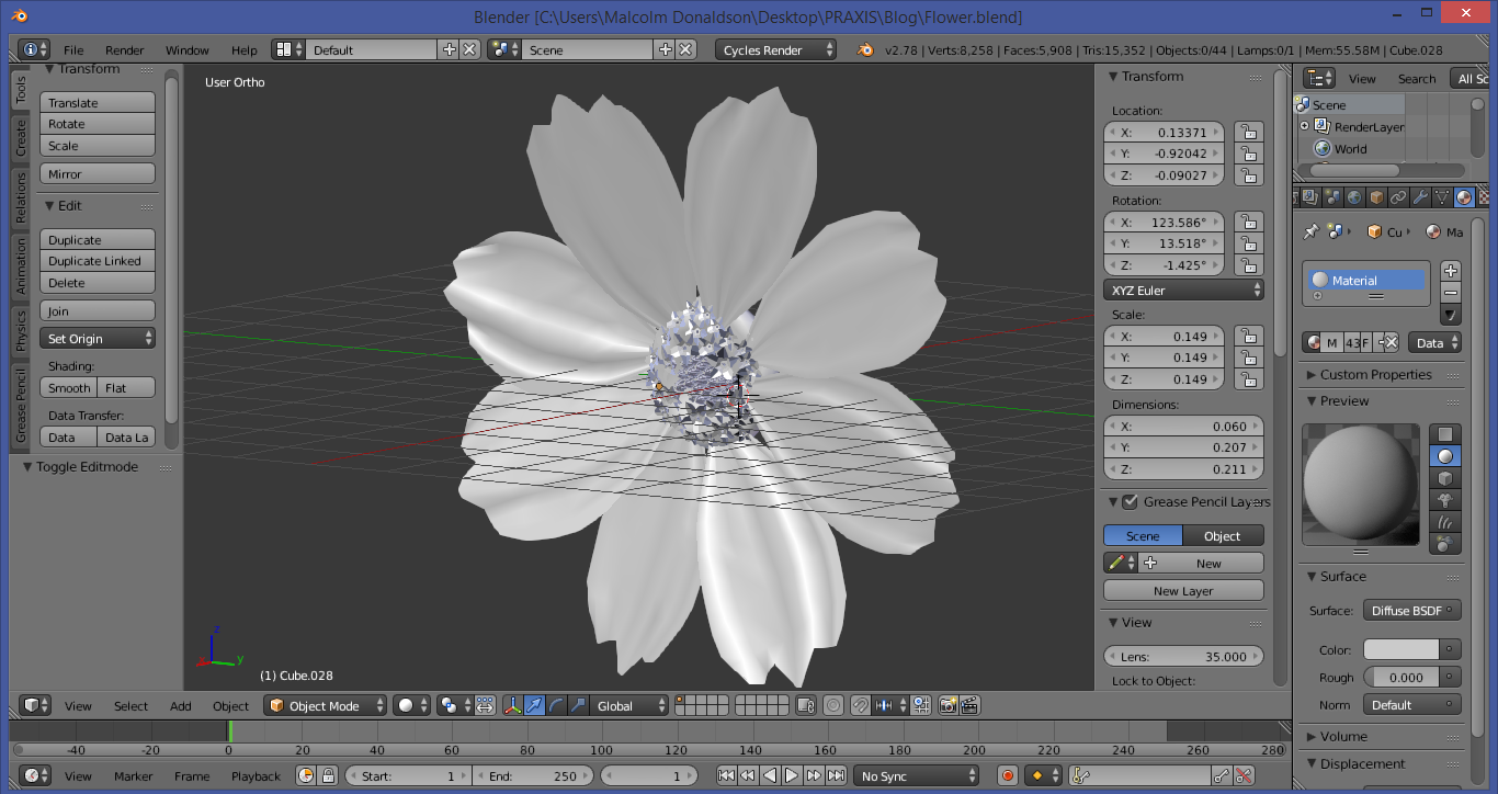 Blender 3D Flower Tutorial Part 3 — Malcolm Donaldson