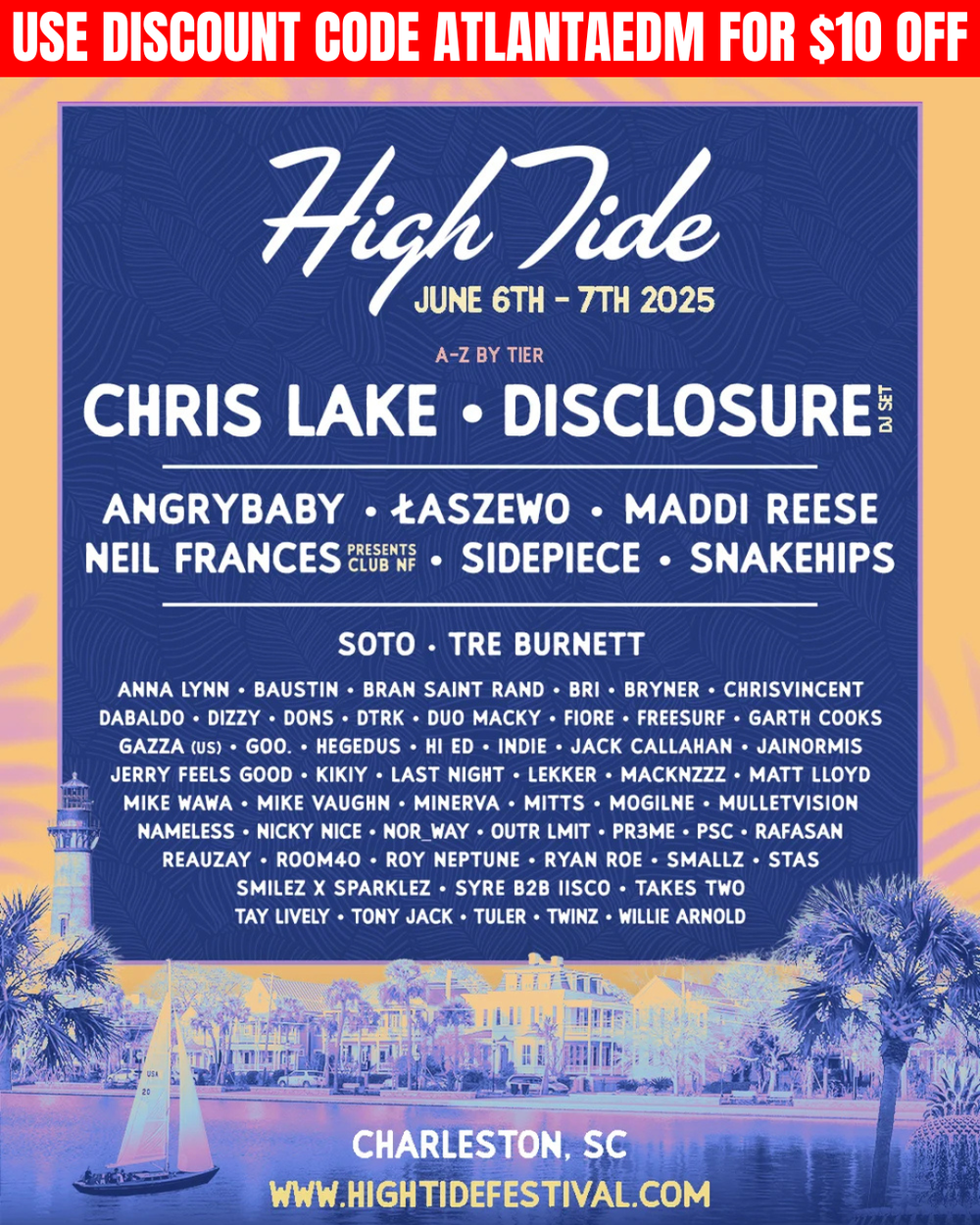 High Tide Festival in Charleston, SC June 6-7, 2025 — Atlanta EDM