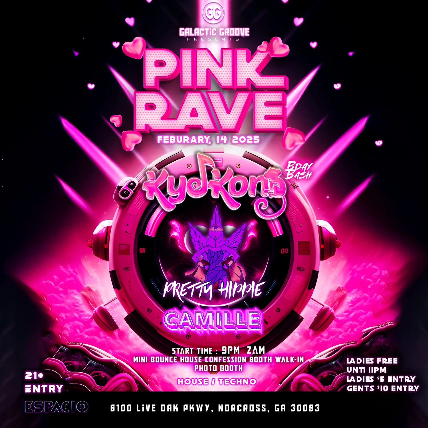 Galactic Groove Presents The Pink Rave! at 6100 Live Oak Pkwy Friday ...