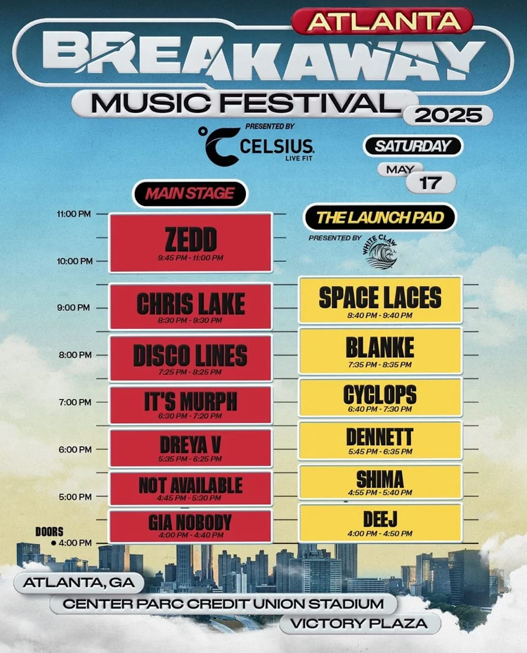 Breakaway Music Festival at Center Parc Stadium May 16-17, 2025 ...
