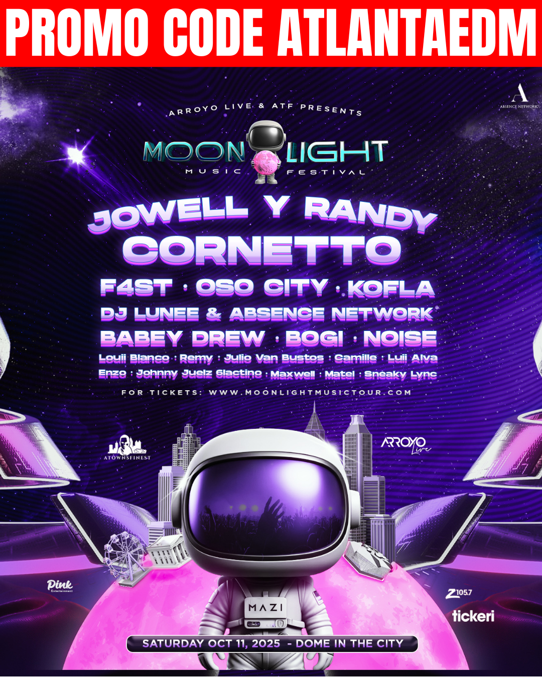 Moonlight Music Festival at The Dome Saturday, Oct 11, 2025 — Atlanta EDM