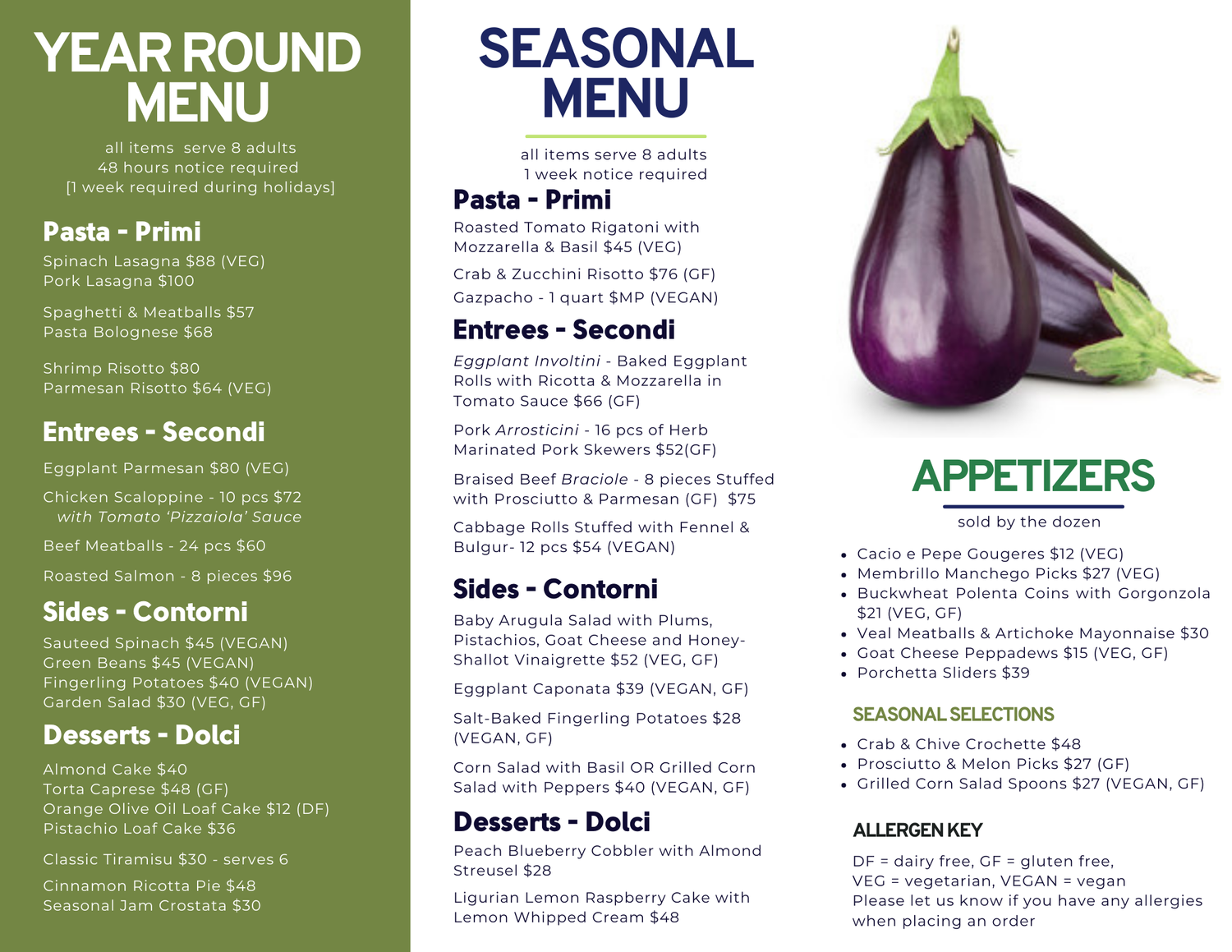 Menu — PIAZZA ITALIAN MARKET