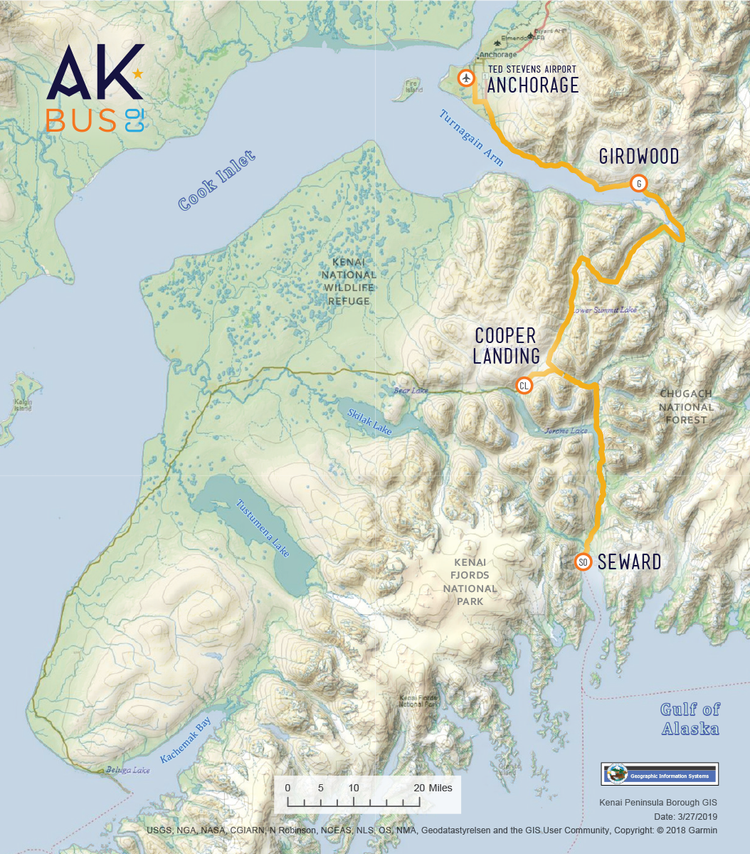 Anchorage - Seward Bus Route — Alaska Bus Company