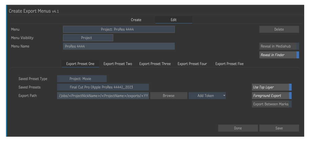 Create Export Menus — Flame Python Scripts