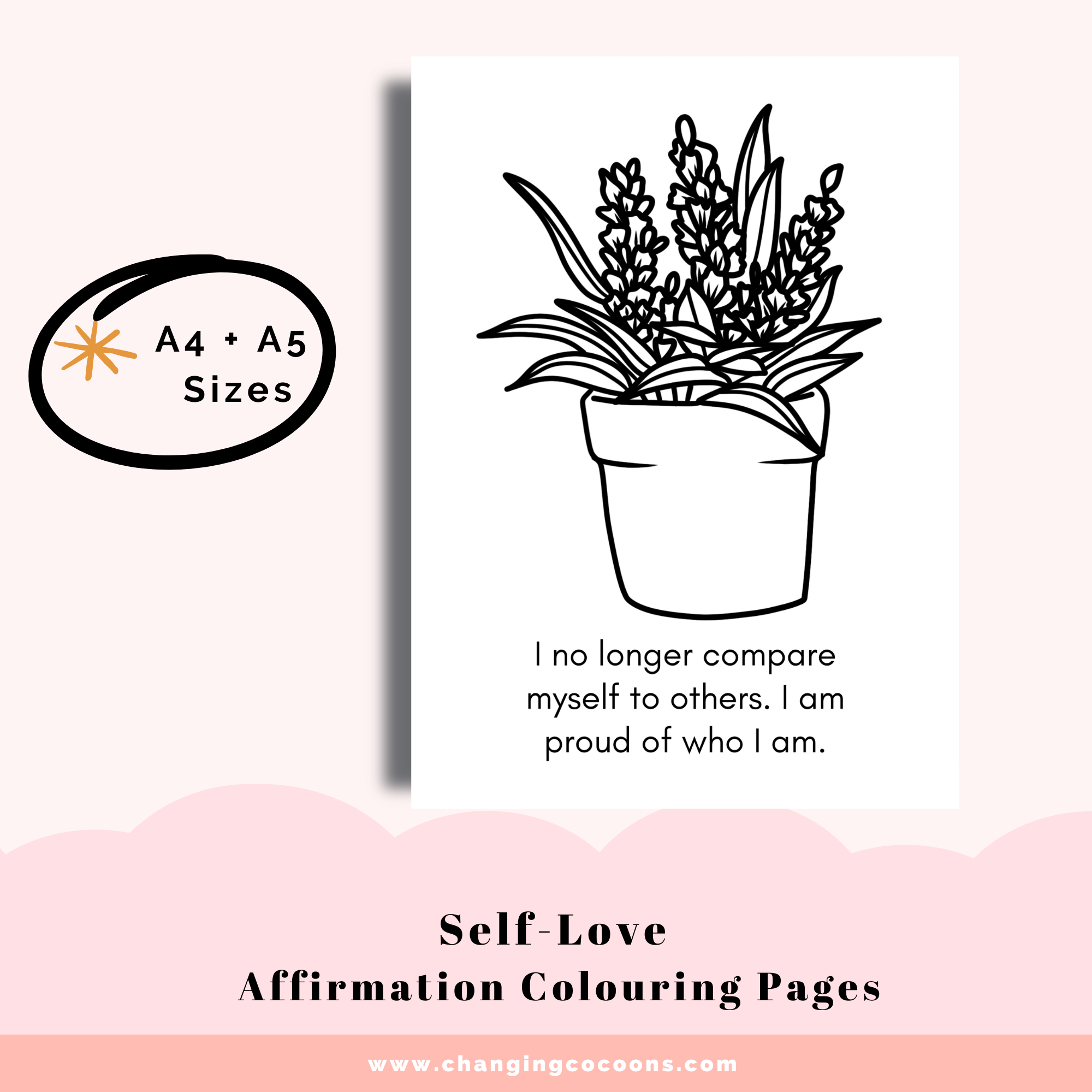 20 Self-Love Affirmation Colouring Pages — Changing Cocoons