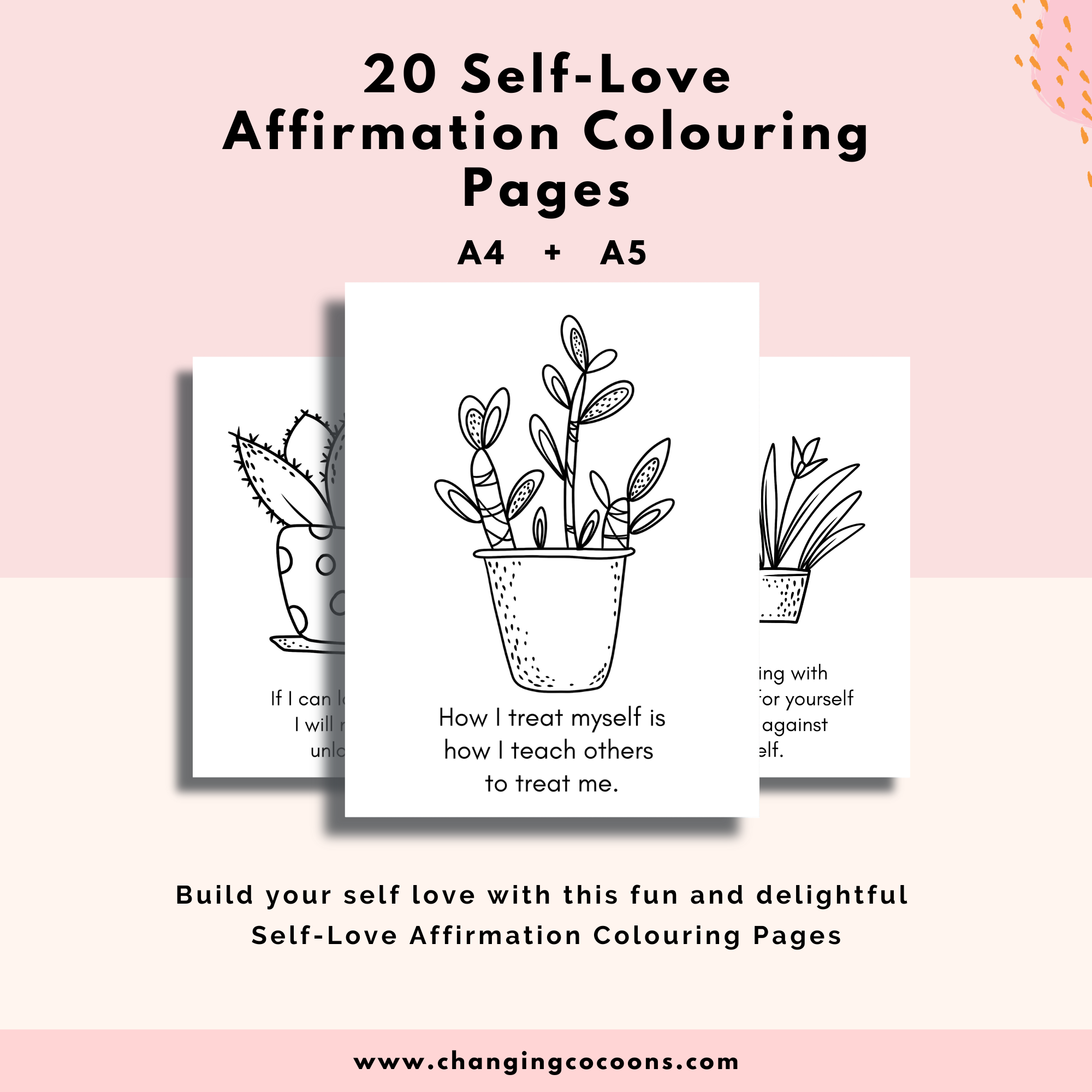 20 Self-Love Affirmation Colouring Pages — Changing Cocoons