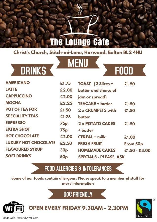 The Lounge Cafe — Christ's Church, Harwood