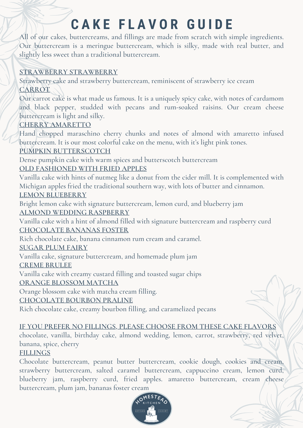 Flavor Guide — Homestead Kitchen LLC