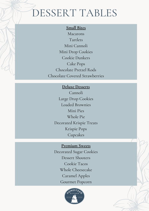 Dessert Tables — Homestead Kitchen LLC