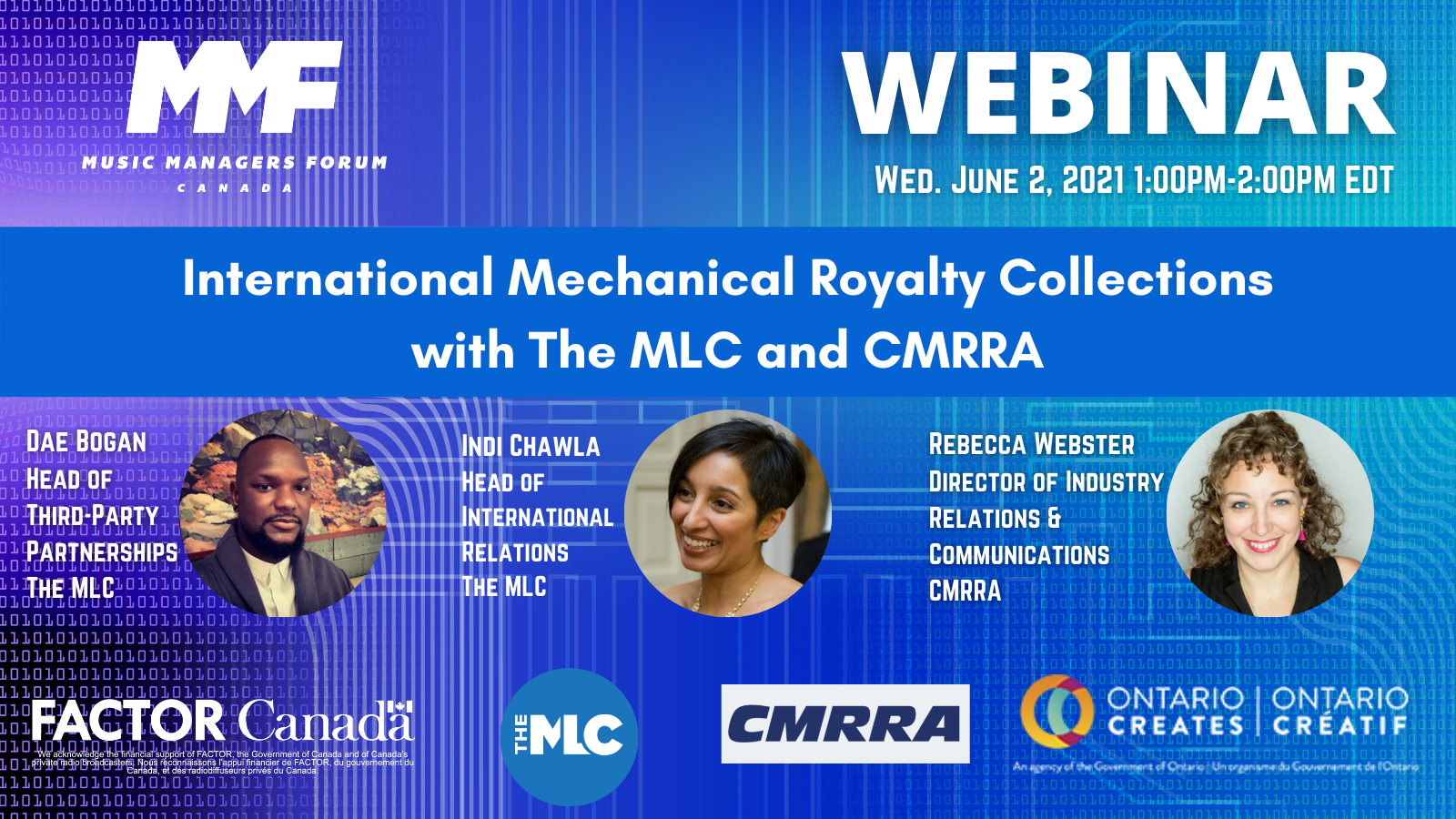 MMF CANADA WEBINAR: International Mechanical Royalty Collections, with ...