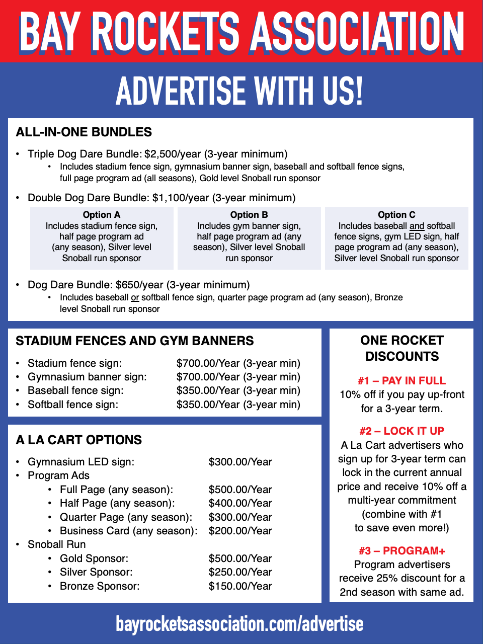 Advertise with us! — BAY ROCKETS ASSOCIATION