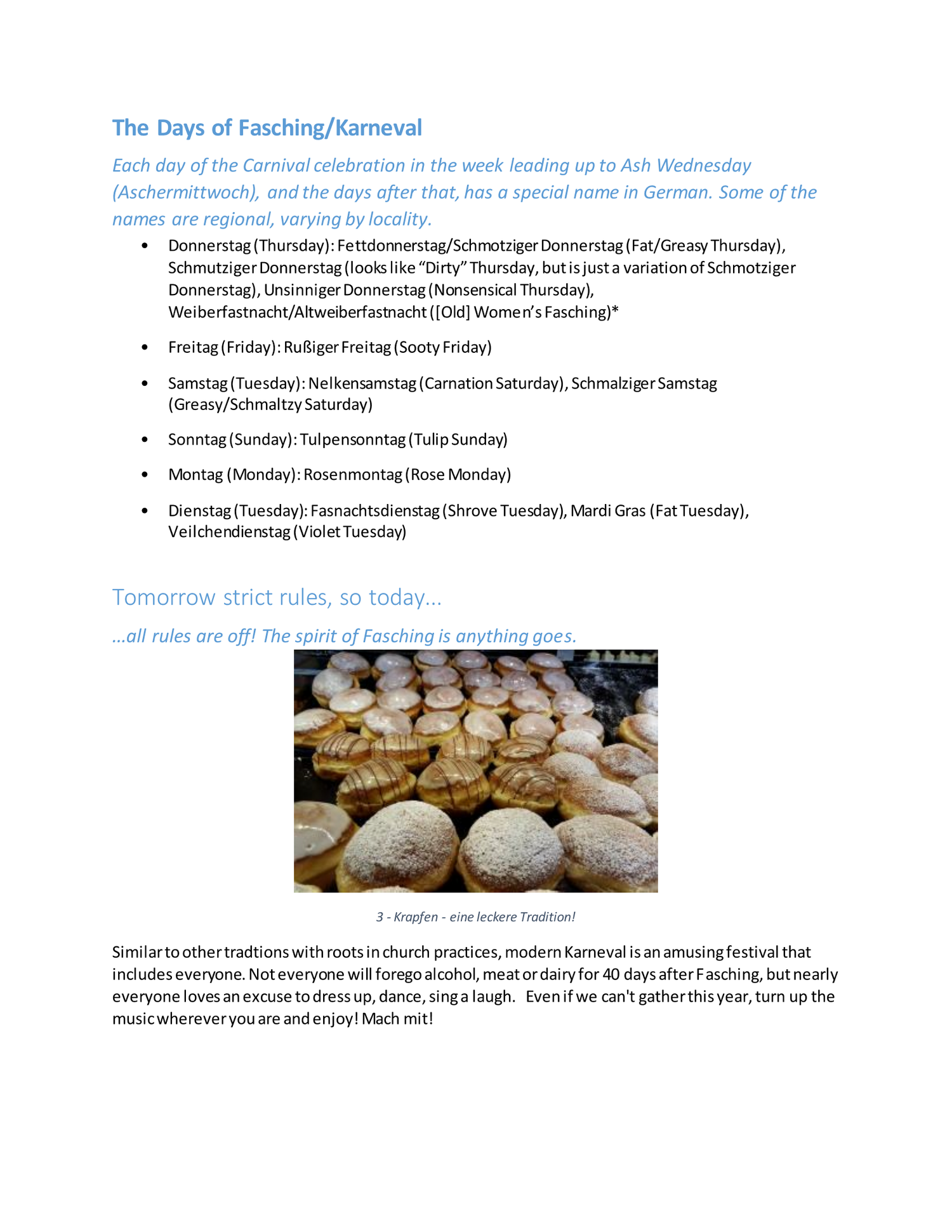 Rosenmontag - Fasching Festivity — German American Society of Portland