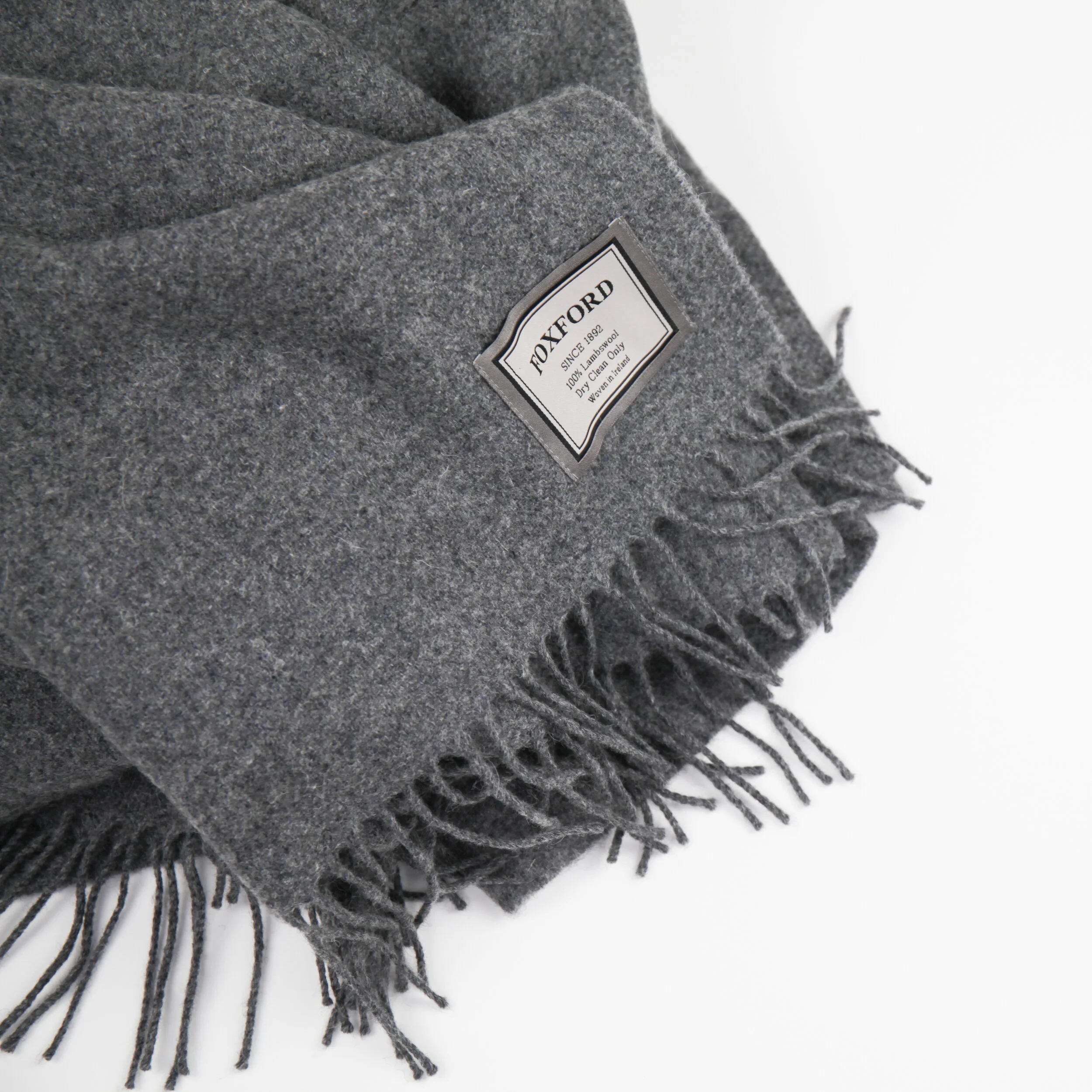 Grey Lambswool Blanket — Simple Shape