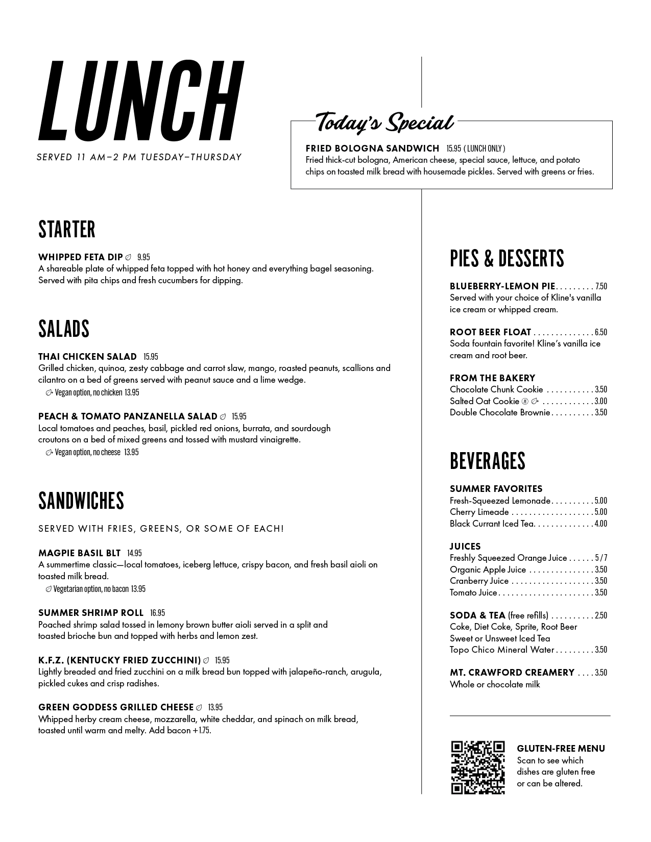 Lunch — Magpie Diner
