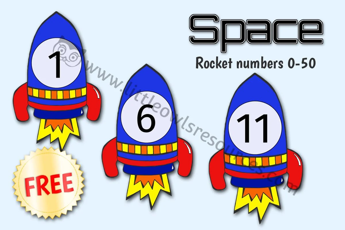 FREE Space: Rocket Numbers 0-50 Display | EYFS & KS1 Printables ...