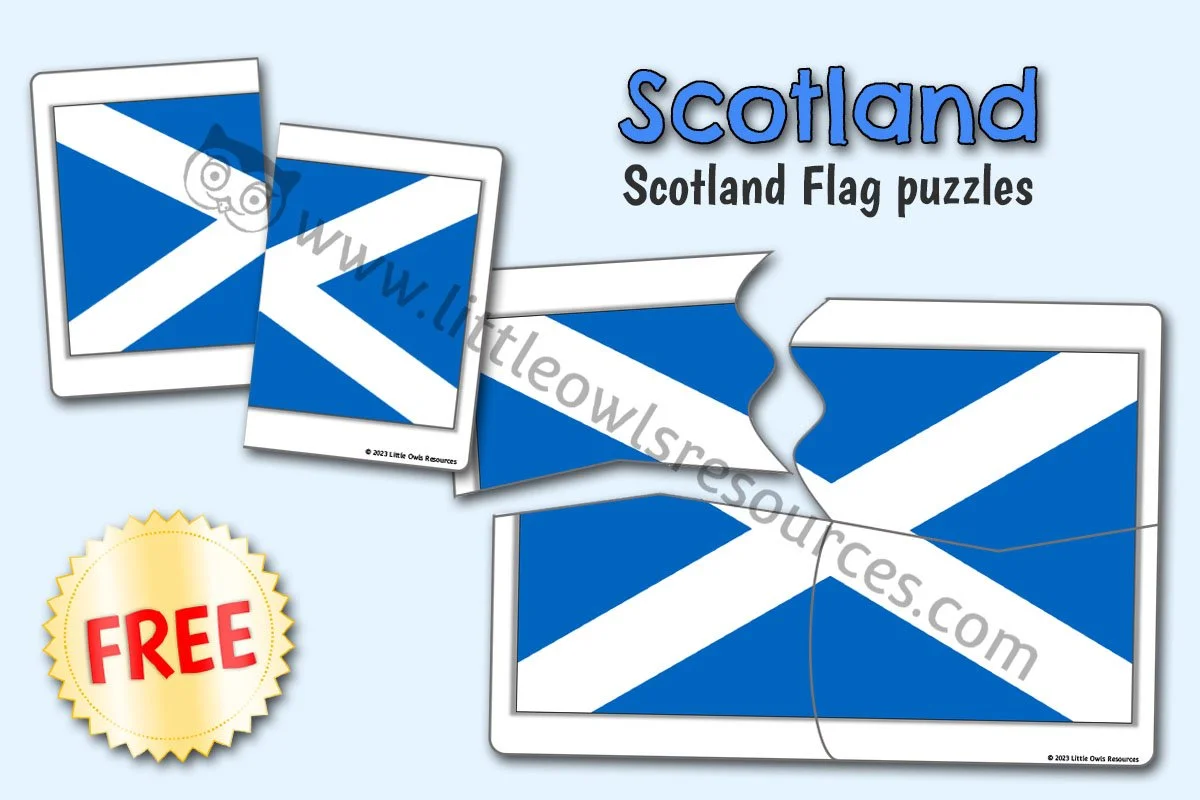 FREE Scottish Saltire Flag Puzzles Activity Game | EYFS Printables ...