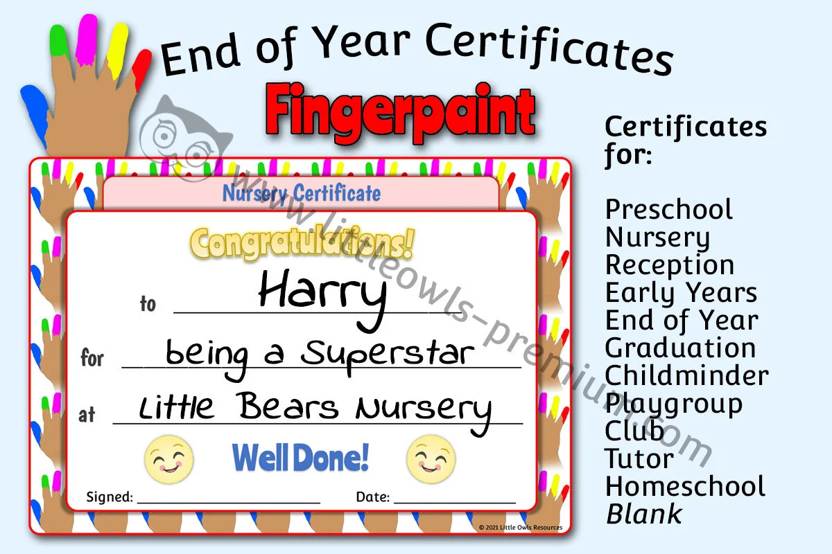 Sample Of Award Certificates For Kindergarten