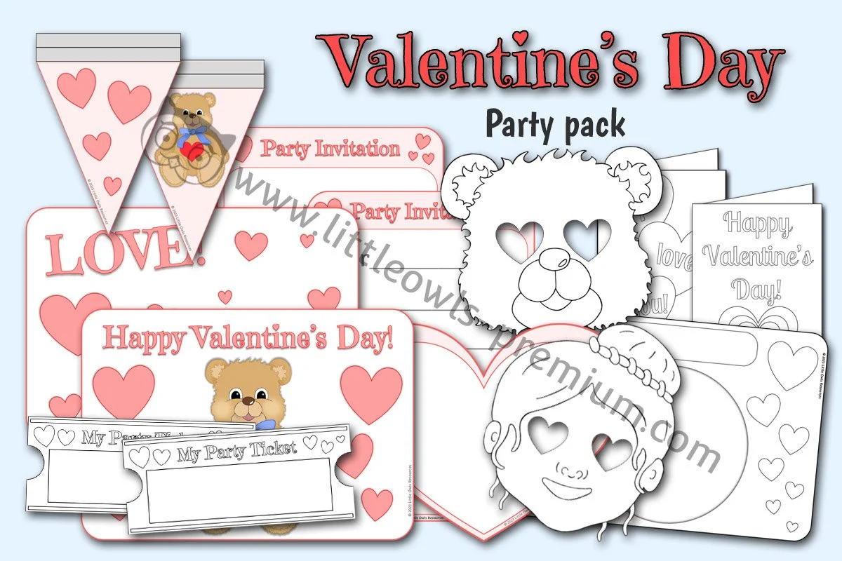 Valentine's Day Party Pack (Activities & Decor) | EYFS & KS1 Printables ...