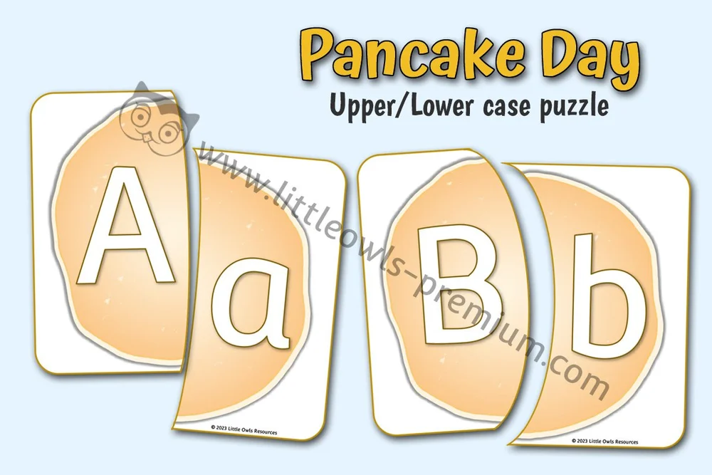 Pancake: Alphabet (Upper/Lower Case) Puzzle | EYFS & KS1 Printables ...