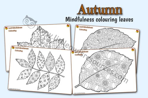 Autumn: Mindfulness Colouring Leaves | EYFS & KS1 Activities — Little ...