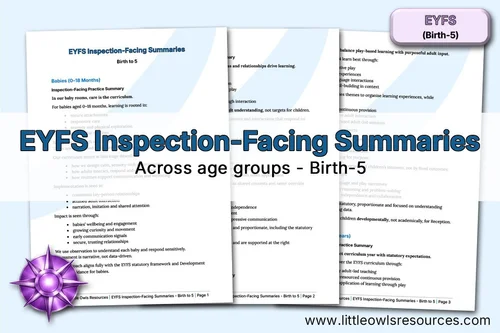 EYFS Inspection-Facing Summaries | Birth-5 Document (Overview) — Little ...