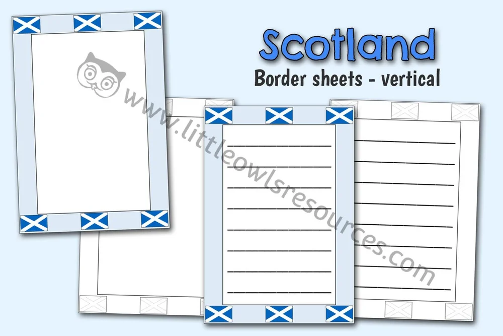 Scottish Flag Drawing/Mark Making/Writing | EYFS & KS1 Vertical Border ...