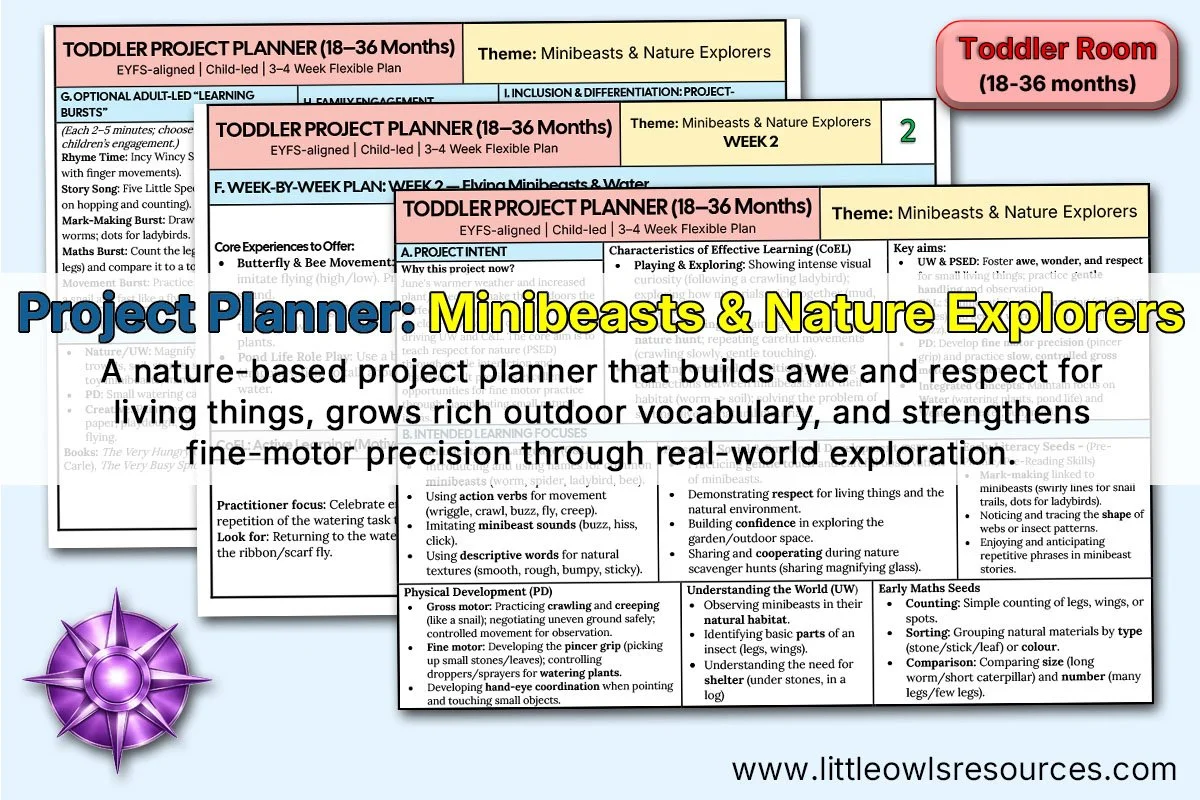 Theme: Minibeasts & Nature Explorers | Toddler Project Planner (18–36 ...