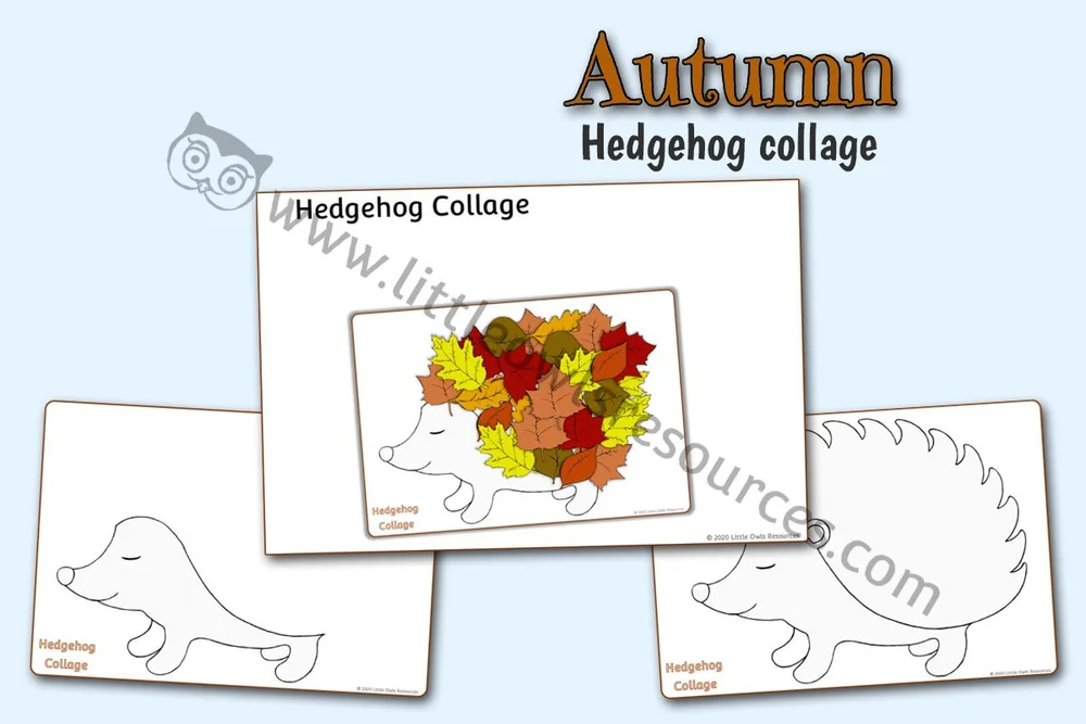 Hedgehog Autumn Leaves Collage Activity | EYFS & KS1 Template — Little ...