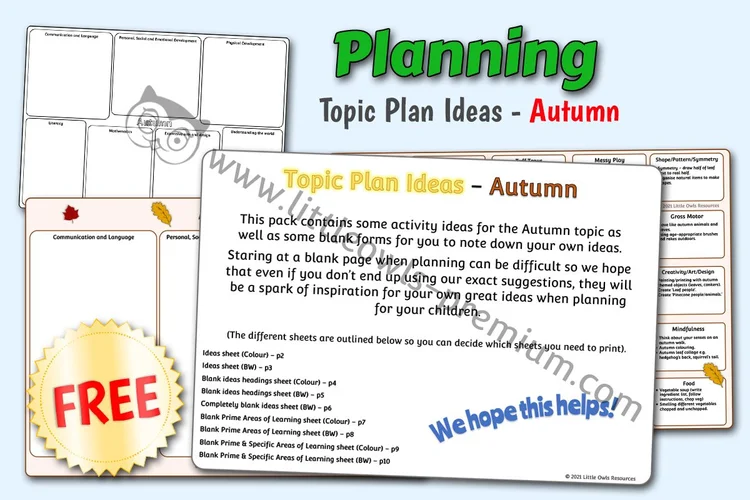 FREE and PREMIUM 'Autumn' Early Years (EYFS) Editable printable ...
