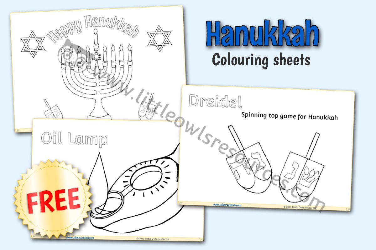 FREE Hanukkah: Colouring Activity Sheets | EYFS & KS1 Printables ...