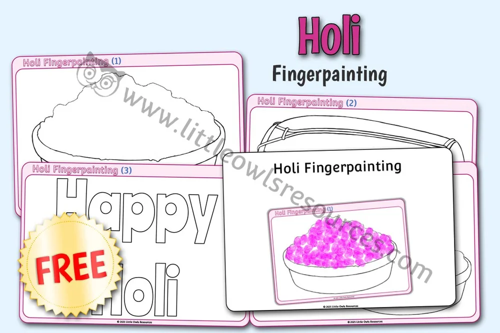 FREE Holi: Finger Painting Activity Templates | EYFS Printables ...