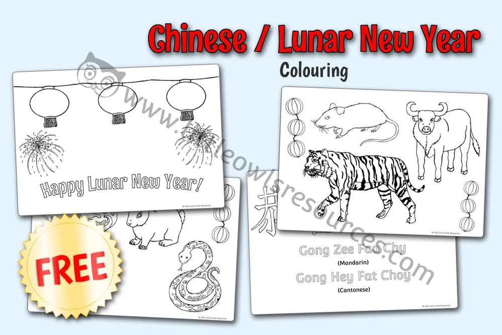 FREE Lunar New Year: Colouring Sheets | EYFS & KS1 Printables — Little ...