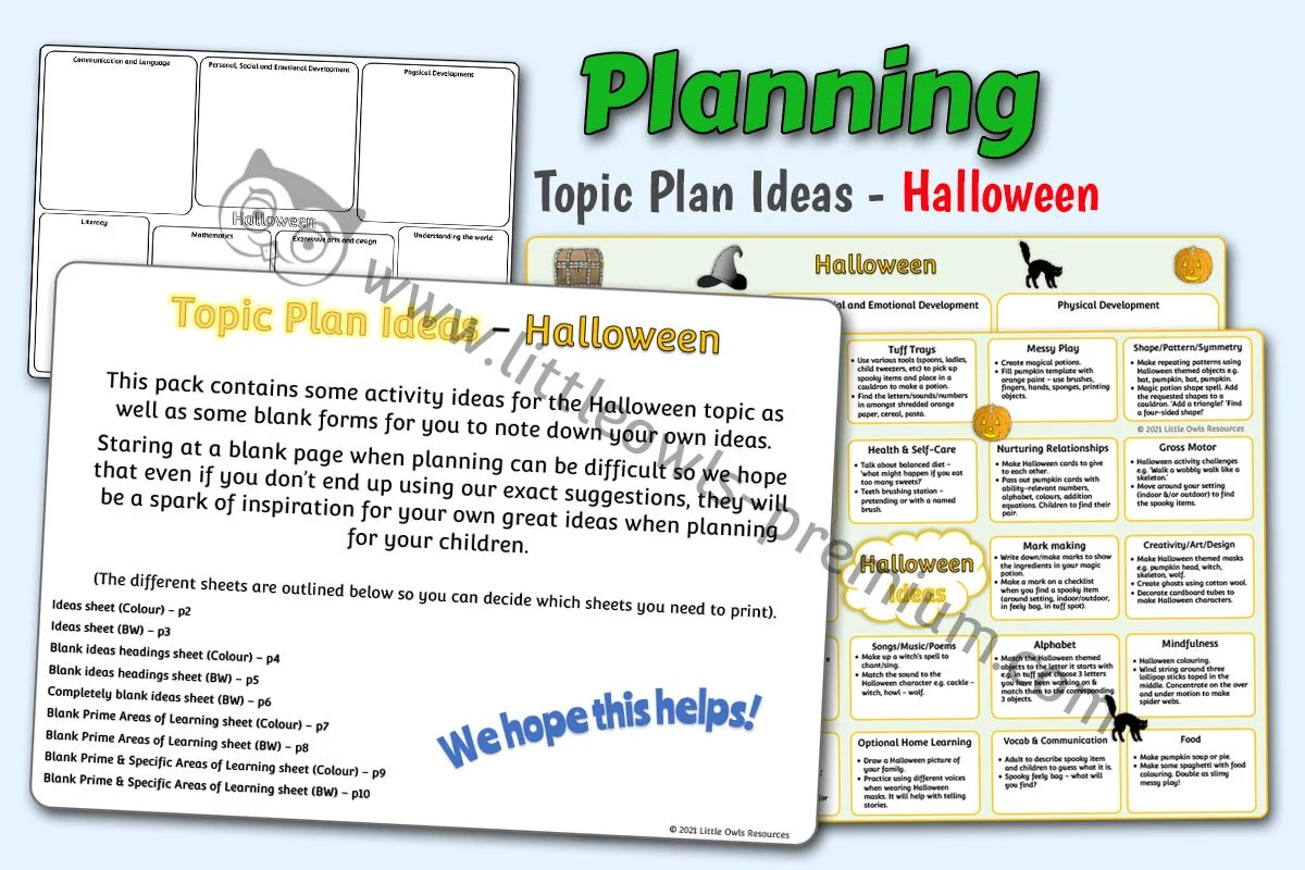 FREE and PREMIUM 'Halloween' Early Years (EYFS) Editable printable ...