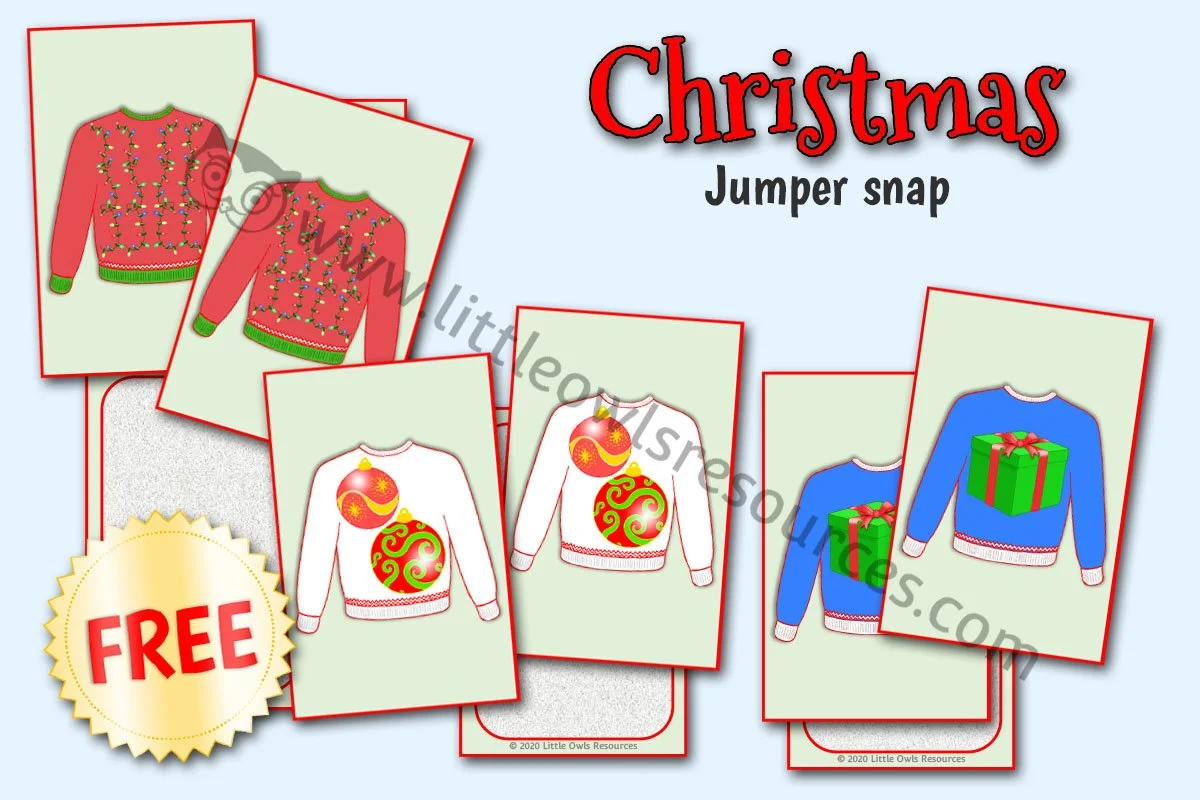 FREE Christmas Jumper Snap Cards Game | EYFS Printable Activity ...