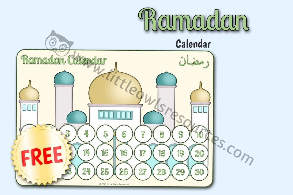 FREE Ramadan: Calendar Display Mat/Poster | EYFS & KS1 Printable ...