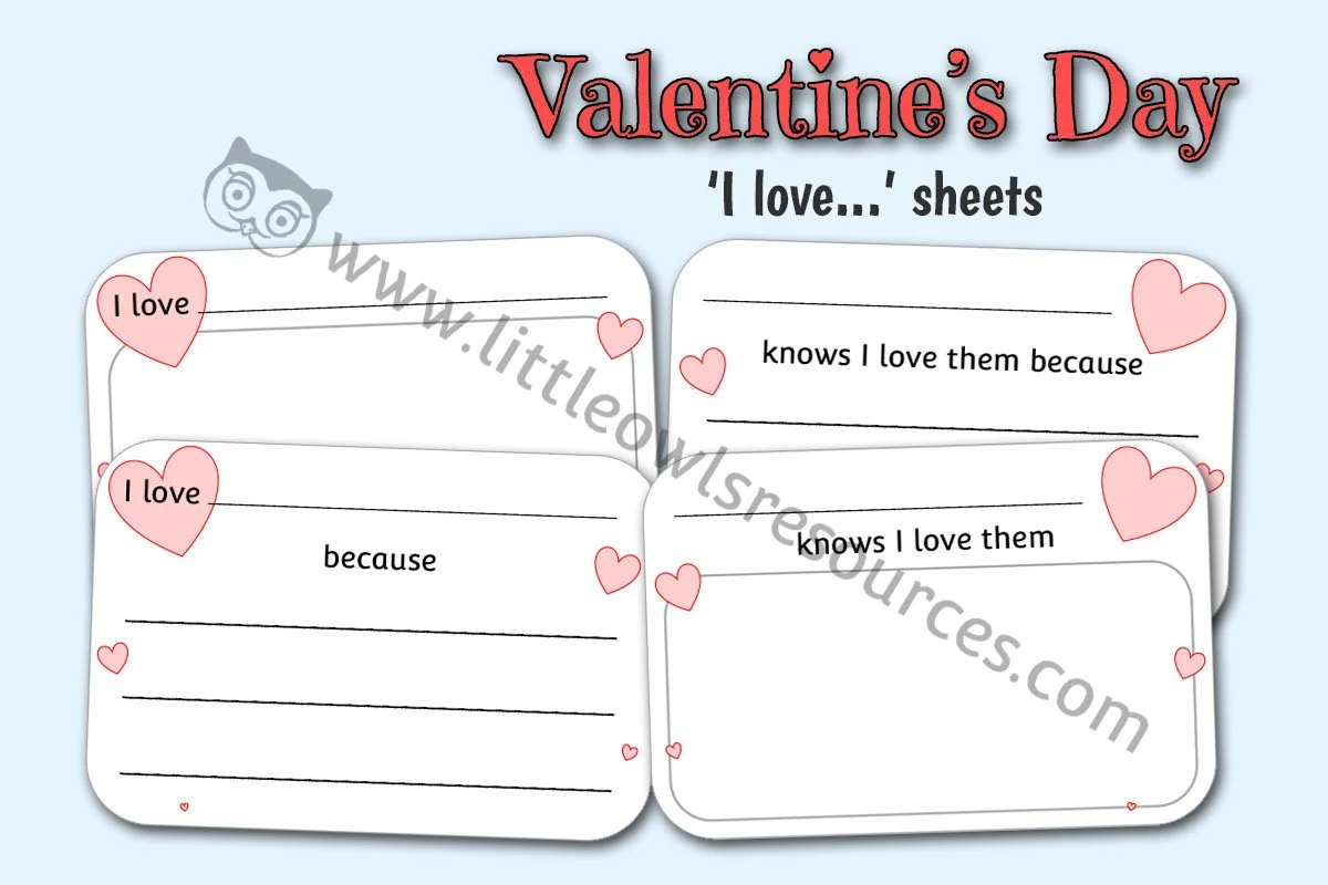 Valentine's Day: 'I love...' Draw & Write Sheets | EYFS & KS1 ...