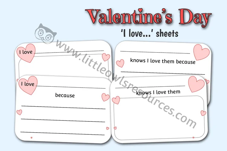 Valentine's Day: 'I love...' Draw & Write Sheets | EYFS & KS1 ...